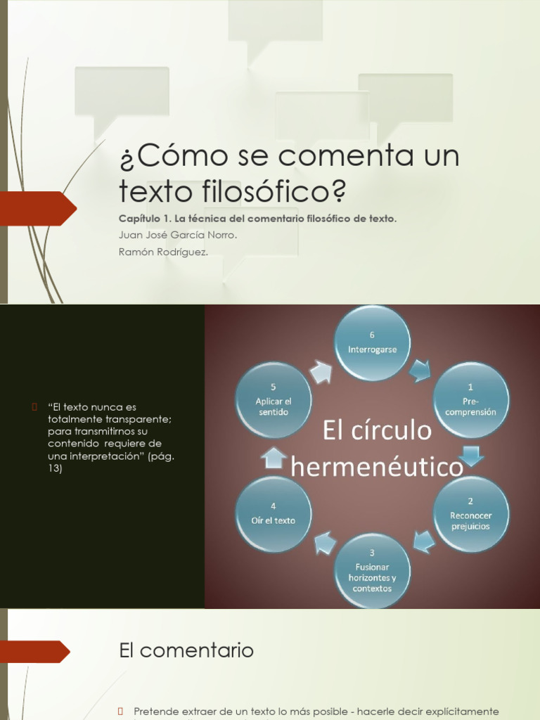 Cómo Se Comenta Un Texto Filosófico | PDF | Autor | Sicología