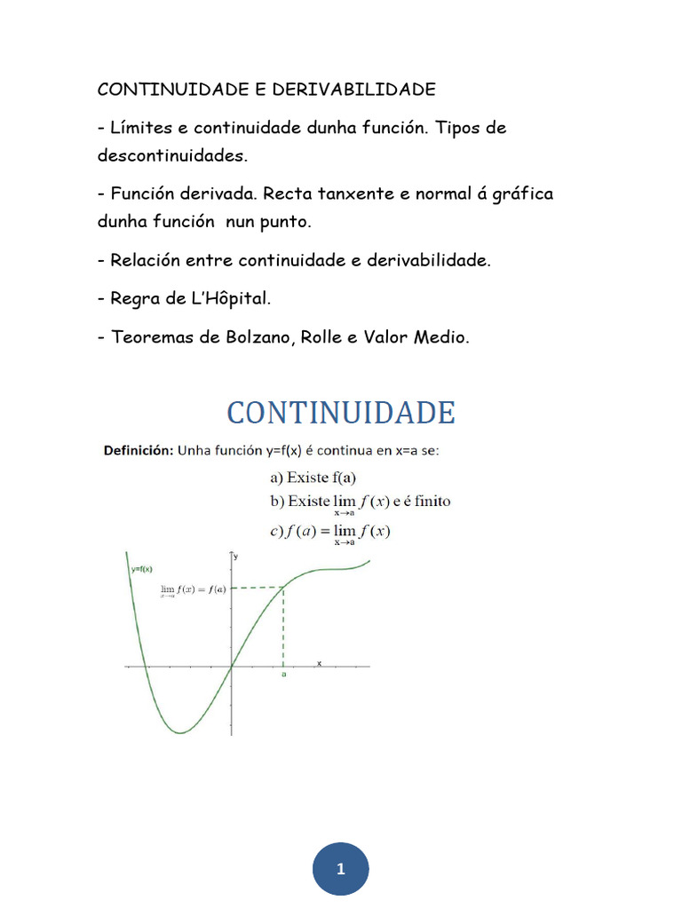 Continuidade E Derivabilidade Pdf