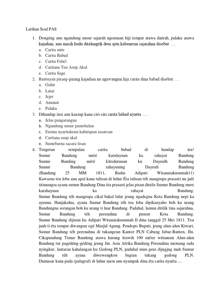 Latihan Soal PAS | PDF