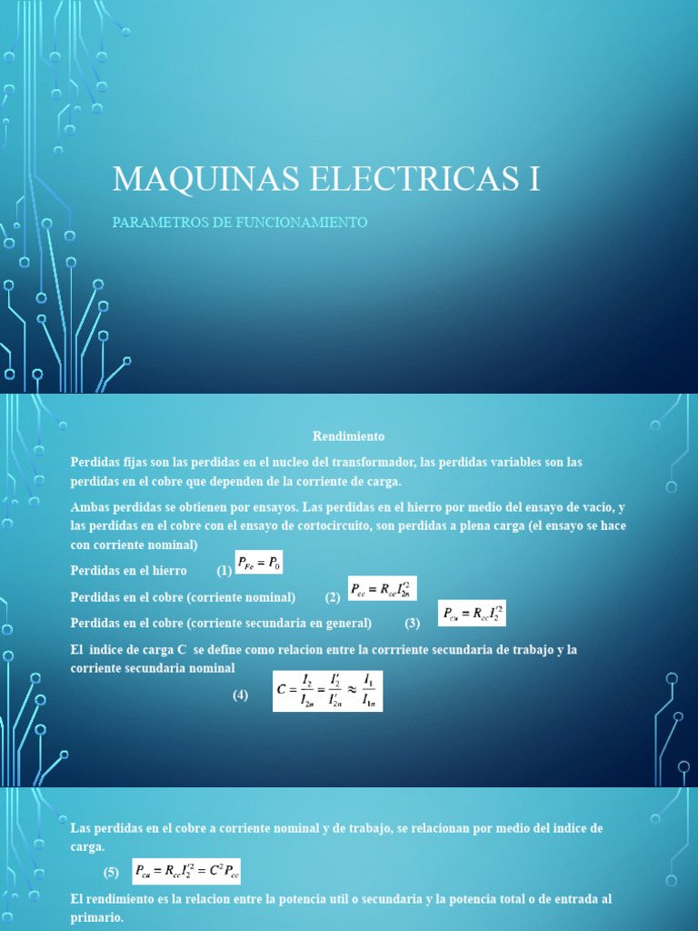 4 - Parametros Del Transformador | PDF | Transformador | Energia electrica