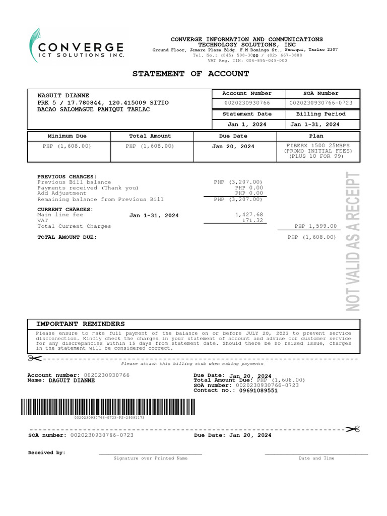 Wifi Bill | PDF | Trade | Market (Economics)