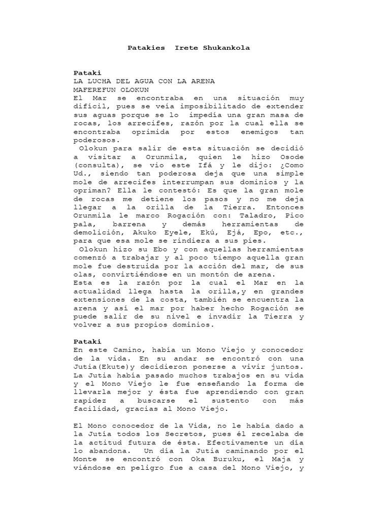 Patakies Irete Shukankola | PDF