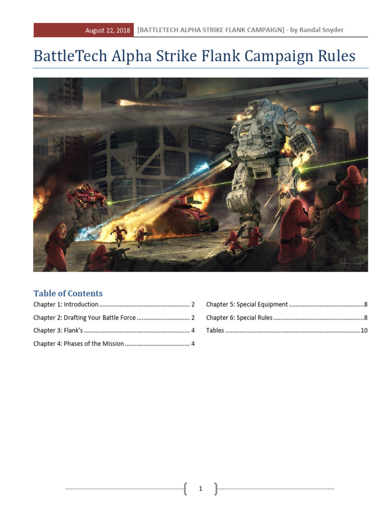 Alpha Strike - Flank Campaign Rules 1.01 | PDF | Flanking Maneuver | Tanks
