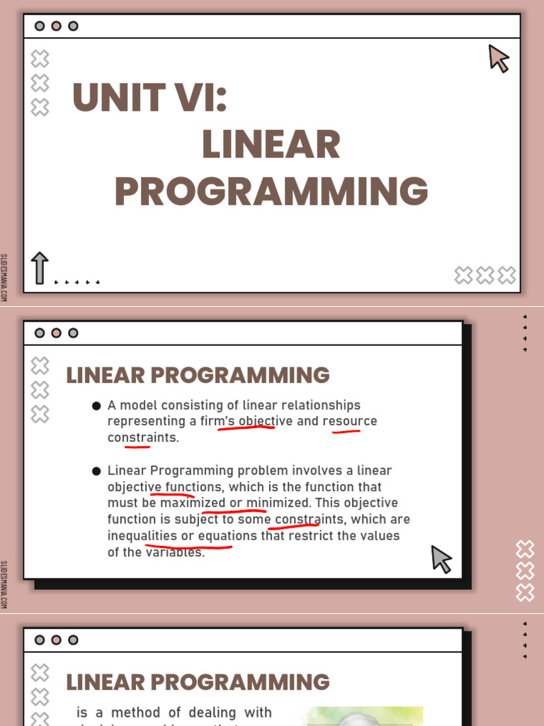 Unit 6 Linear Programming | PDF | Linear Programming | Mathematics Of ... Unit 6 Linear Programming | PDF | Linear Programming | Mathematics Of ...