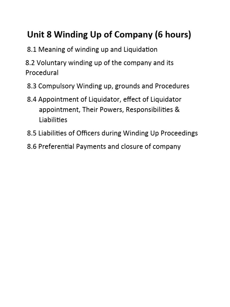 Powers and Procedures of Liquidation | PDF | Liquidation | Insolvency