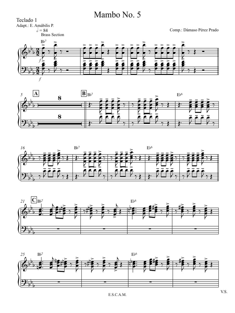 Mambo-No-5-Teclado-1 | PDF