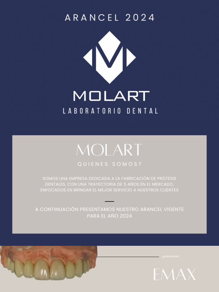 2mniu4arancel Molart 2024. | Descargar gratis PDF | Ramas de Odontología