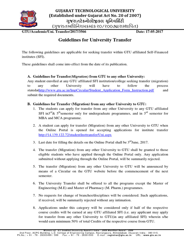 Guidelines Uni Tranfer 201717052017 | PDF | Qualifications