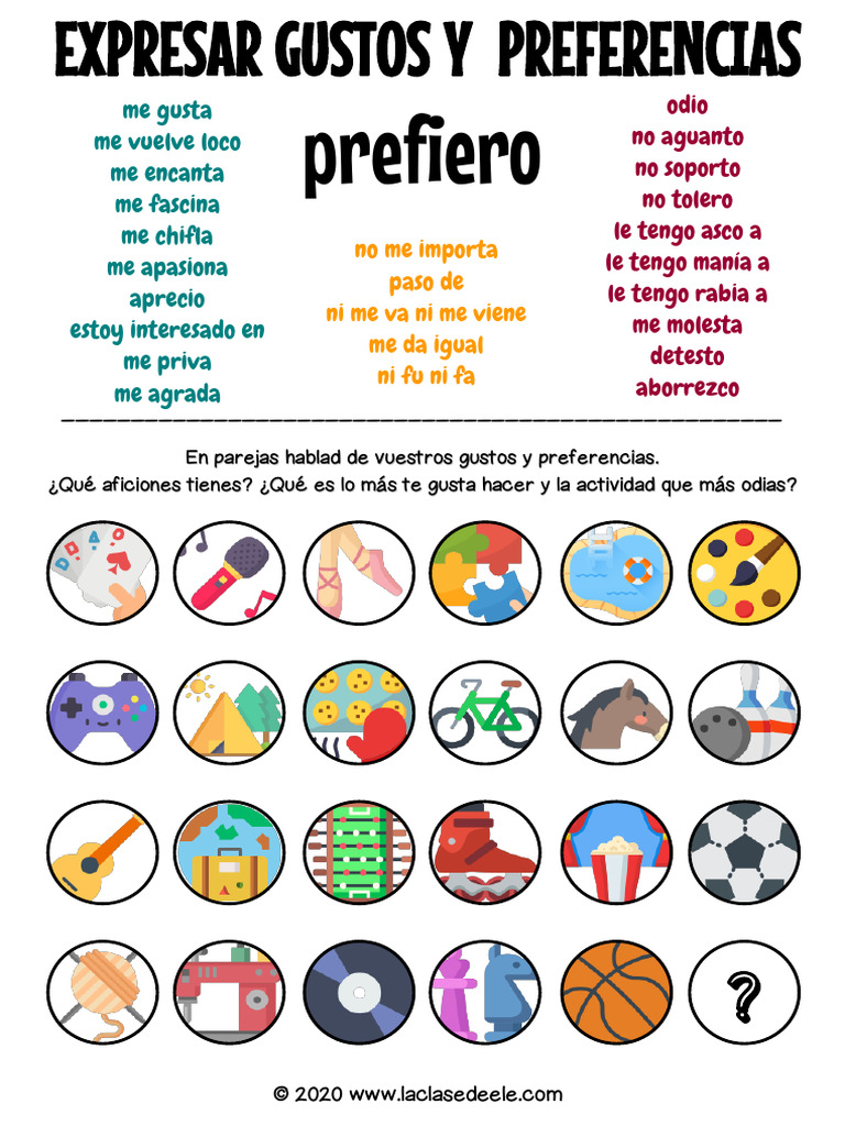 Expresar Gustos y Preferencias | PDF