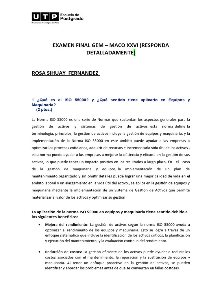 EXAMEN FINAL GEM - MACO XXVI-1 (3) Maquinaria | PDF | Tasa interna de retorno | Indicador de ...