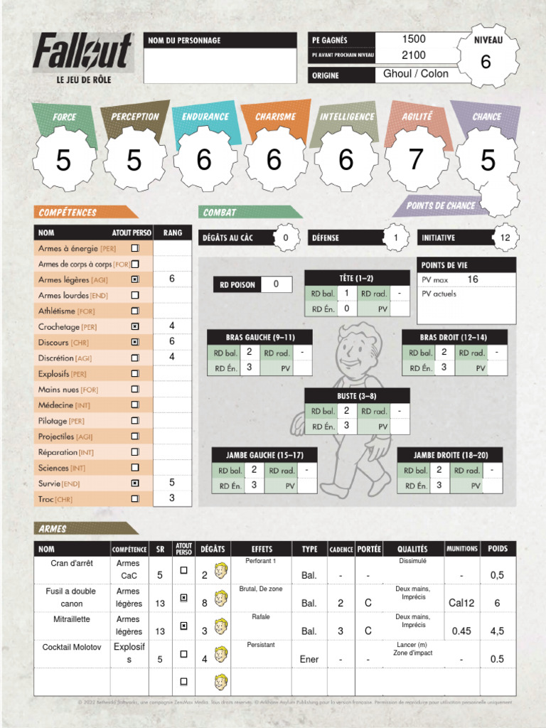 Fallout D20 Ghoul LVL6 | PDF