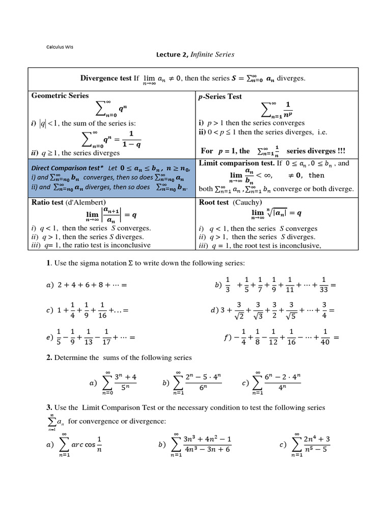 02 - HW - Series Problems | PDF | Mathematical Objects | Functions And Mappings