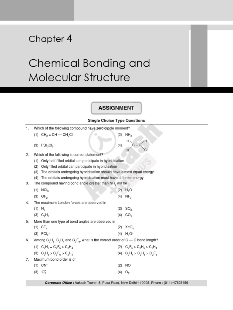 Chemical Bonding and Molecular Structure | PDF | Chemical Polarity ...