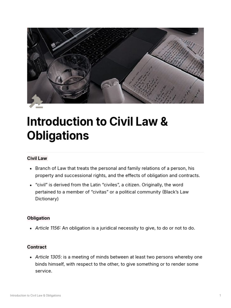 Introduction To Civil Law & Obligations | Download Free PDF | Law Of ...