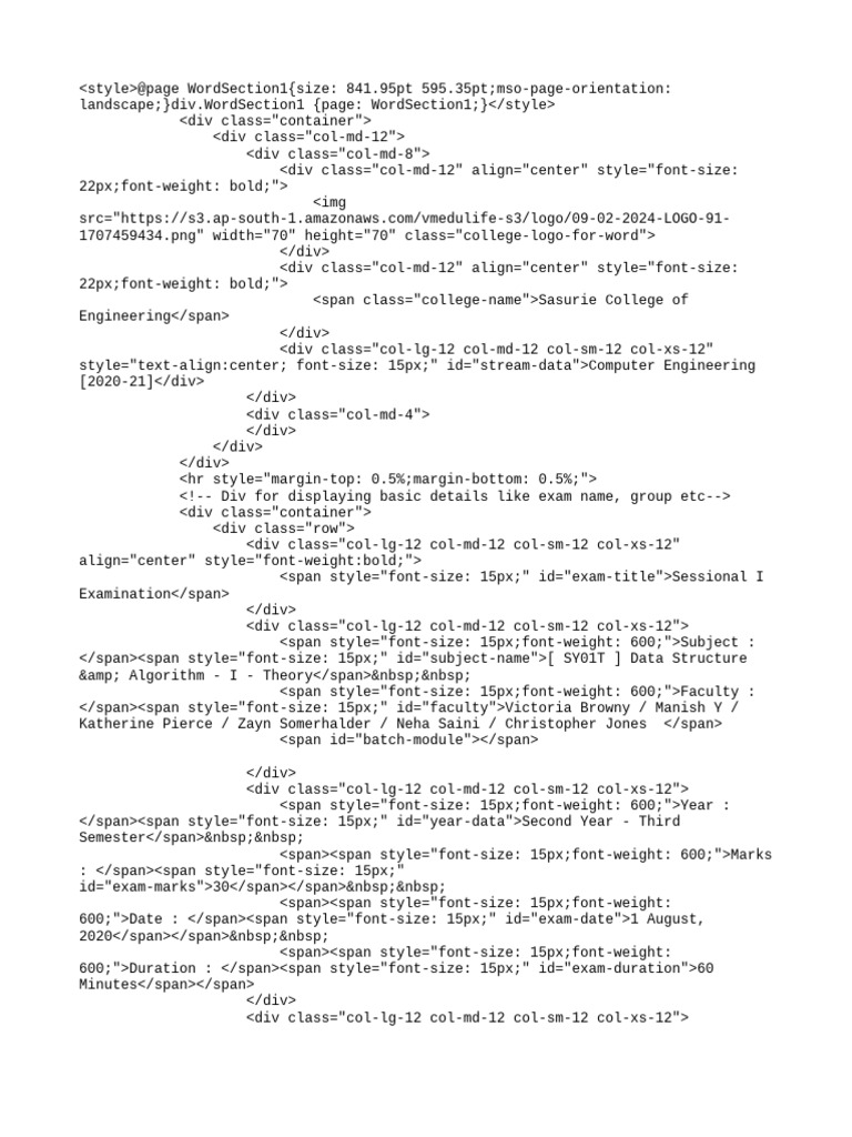 Question Paper | PDF | Software Engineering | Computer Programming
