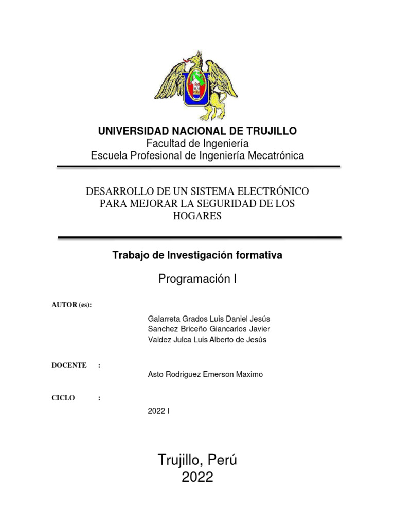 Informe Del Proyecto - Unidad 2 | PDF | Arduino | Automatización del hogar