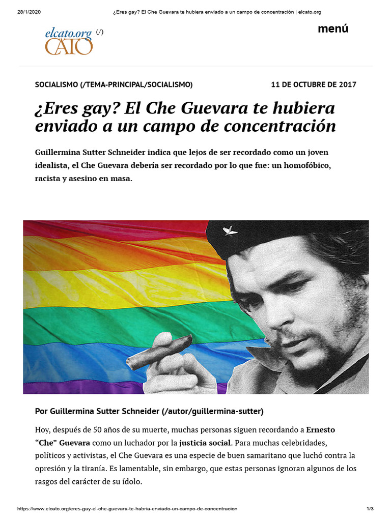 ¿Eres Gay - El Che Guevara Te Hubiera Enviado A Un Campo de ...