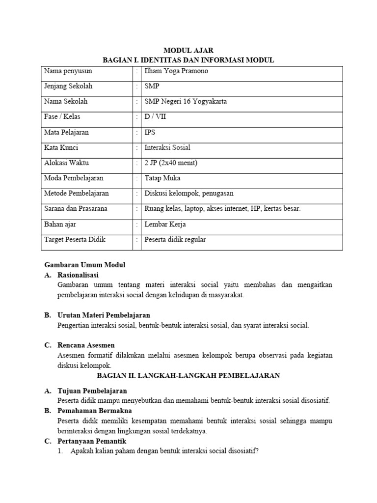 MODUL AJAR Berdifferensiasi | PDF