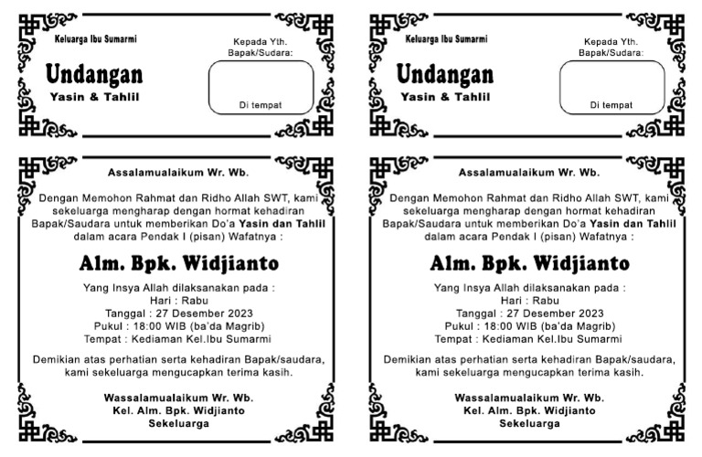 Undangan Pendak Pisan | PDF