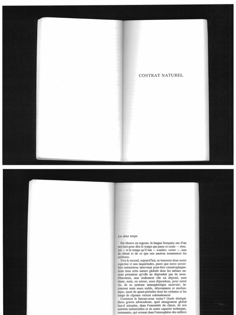 Mchel Serres, Le Contrat Naturel - Orginal Text in French (1990) | PDF