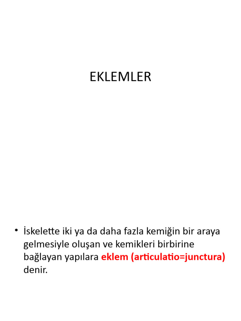 Eklemler | PDF