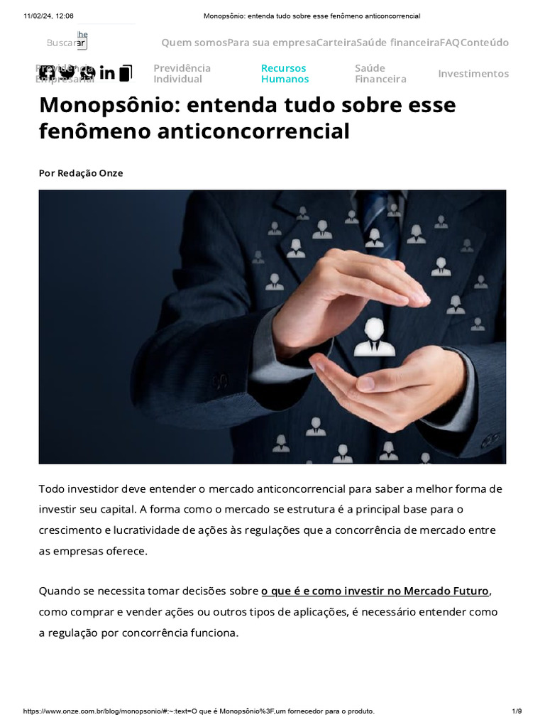 Monopsônio - Entenda Tudo Sobre Esse Fenômeno Anticoncorrencial | PDF ...