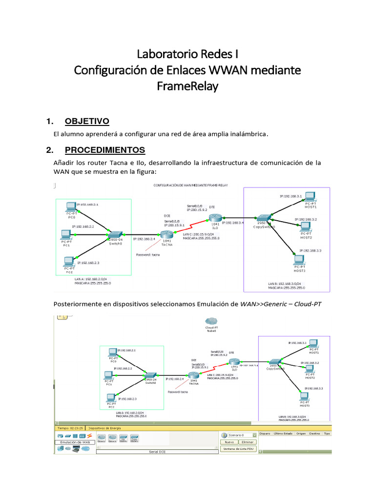 LABORATORIO - Redes I 080123 | PDF | Enrutador (Computación) | Red de área amplia