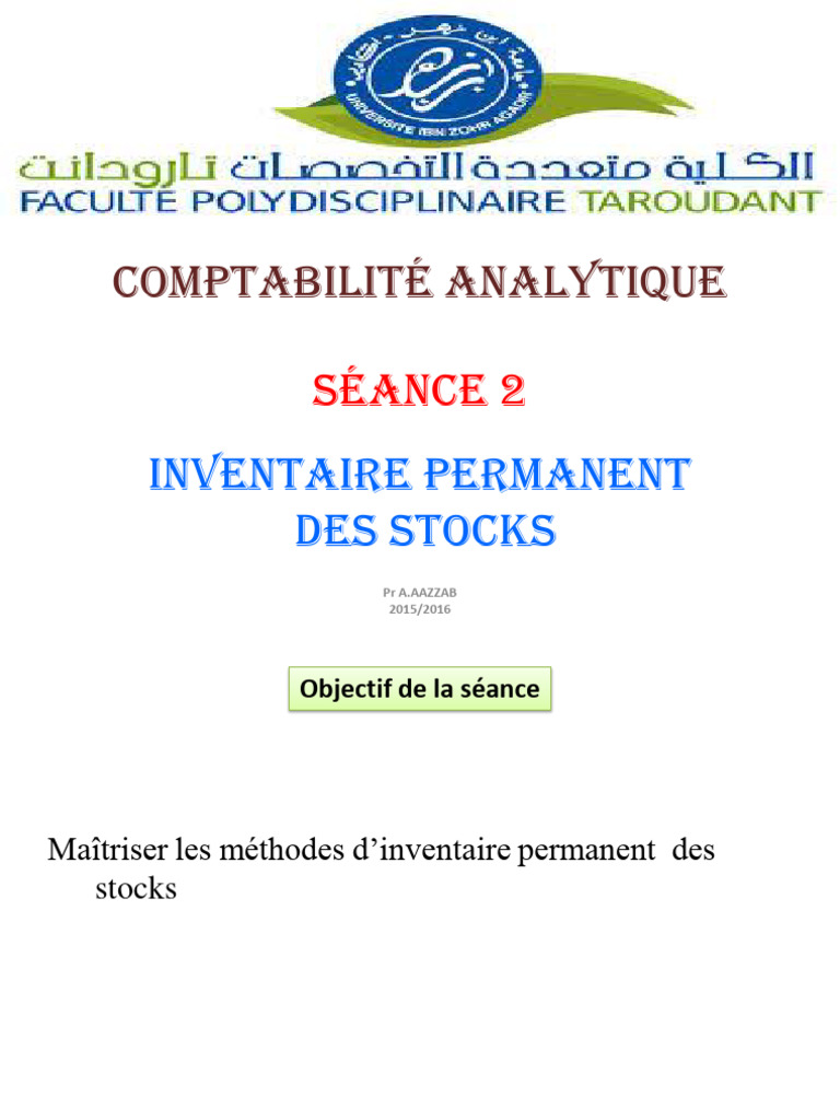 Inventaire Permanent des Stocks | PDF | Inventaire | Comptabilité