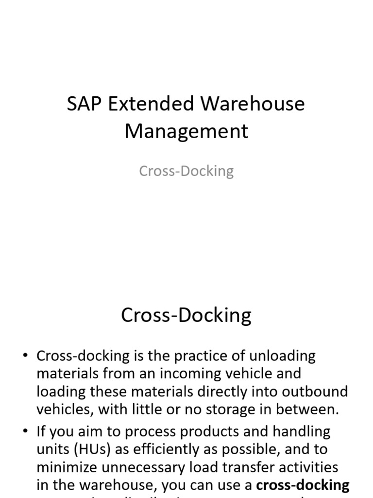 PPT15+ +Cross+Docking | PDF | Warehouse | Business