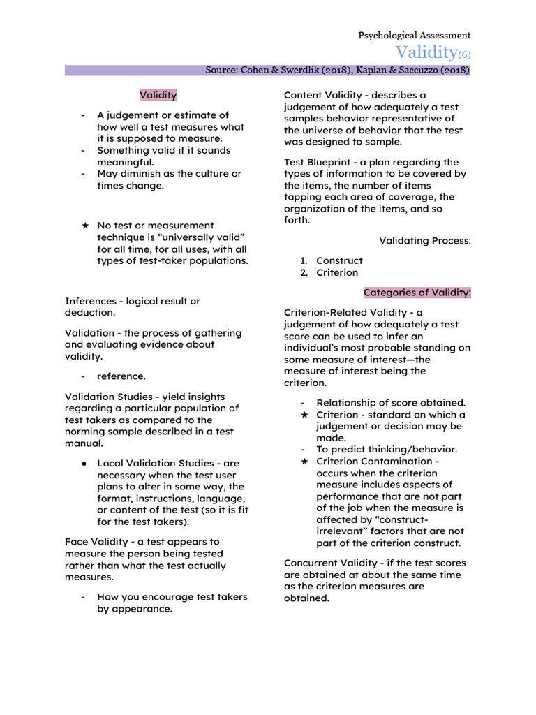 Validity | PDF | Validity (Statistics) | Factor Analysis