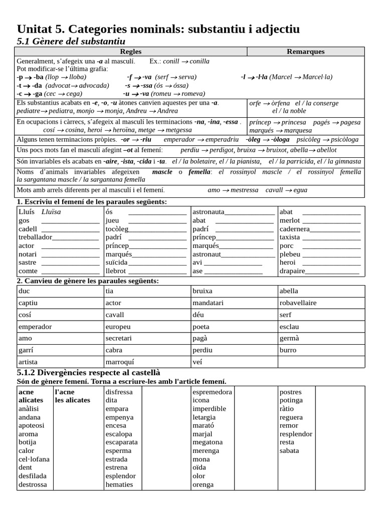 14-gramc3a0tica-noms-adjectius-paraules-compoestes-i-derivades2-eso | PDF
