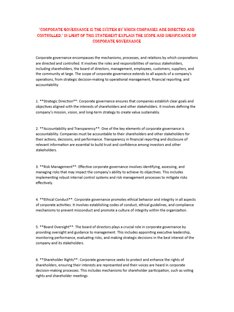 C Gov Pyq | PDF | Corporate Social Responsibility | Corporate Governance