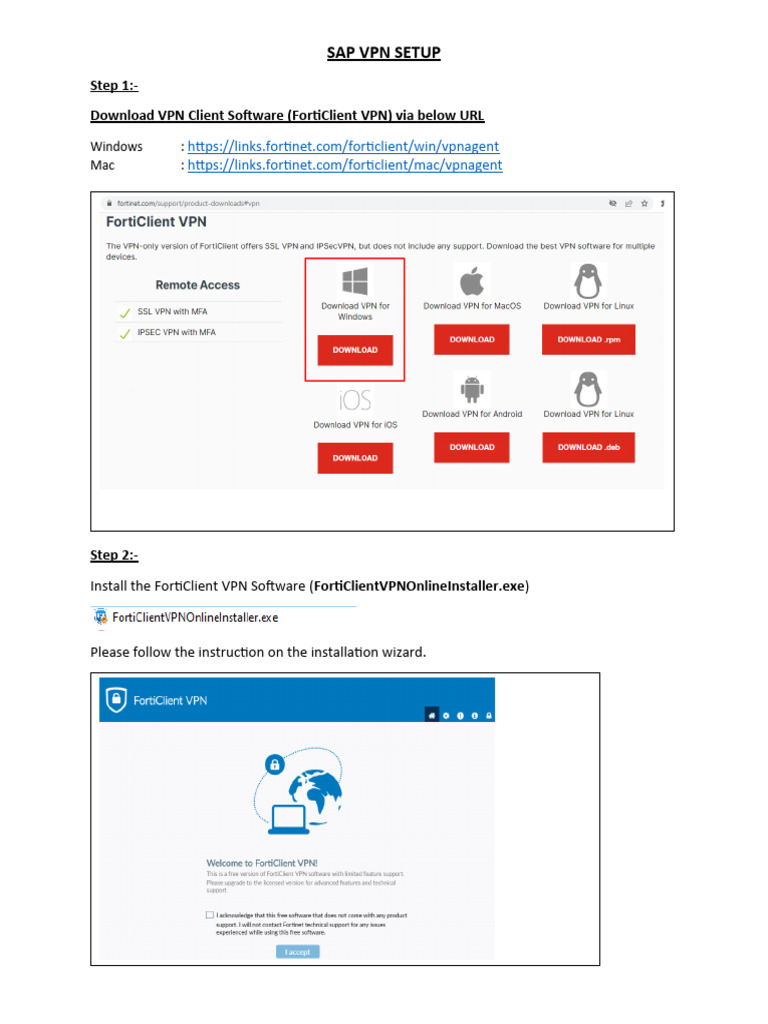 SAP VPN ACCESS STEPS v2 | PDF