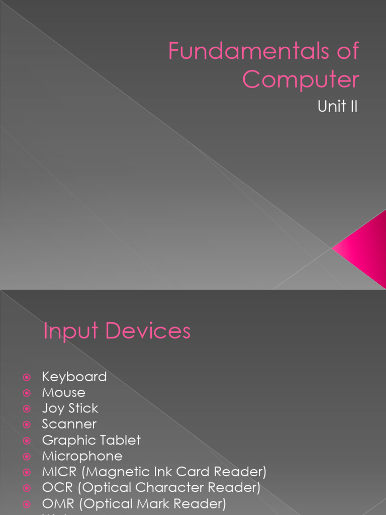 Fundamentals of Computer Unit 2-1 | PDF | Computer Data Storage | Printer (Computing)