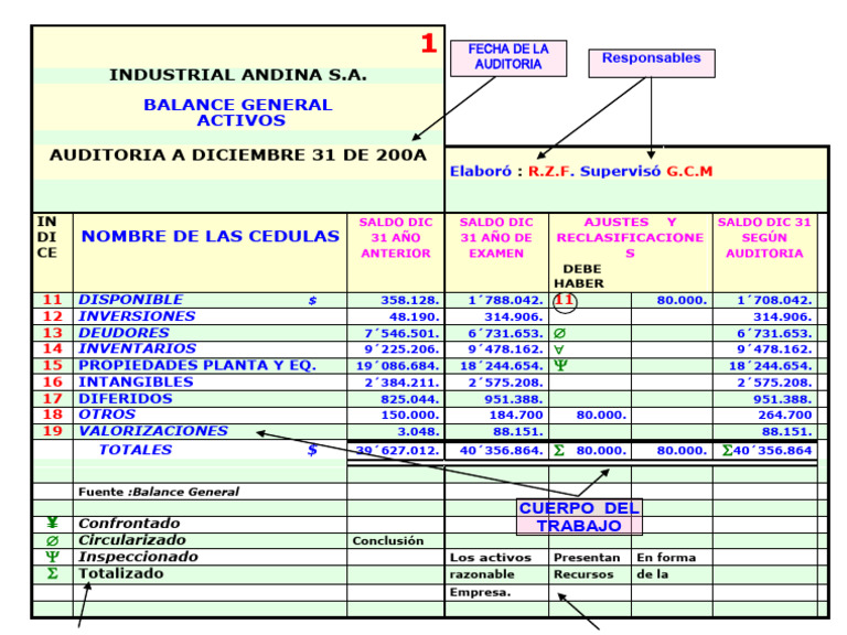 Cedulas de Auditoria | PDF