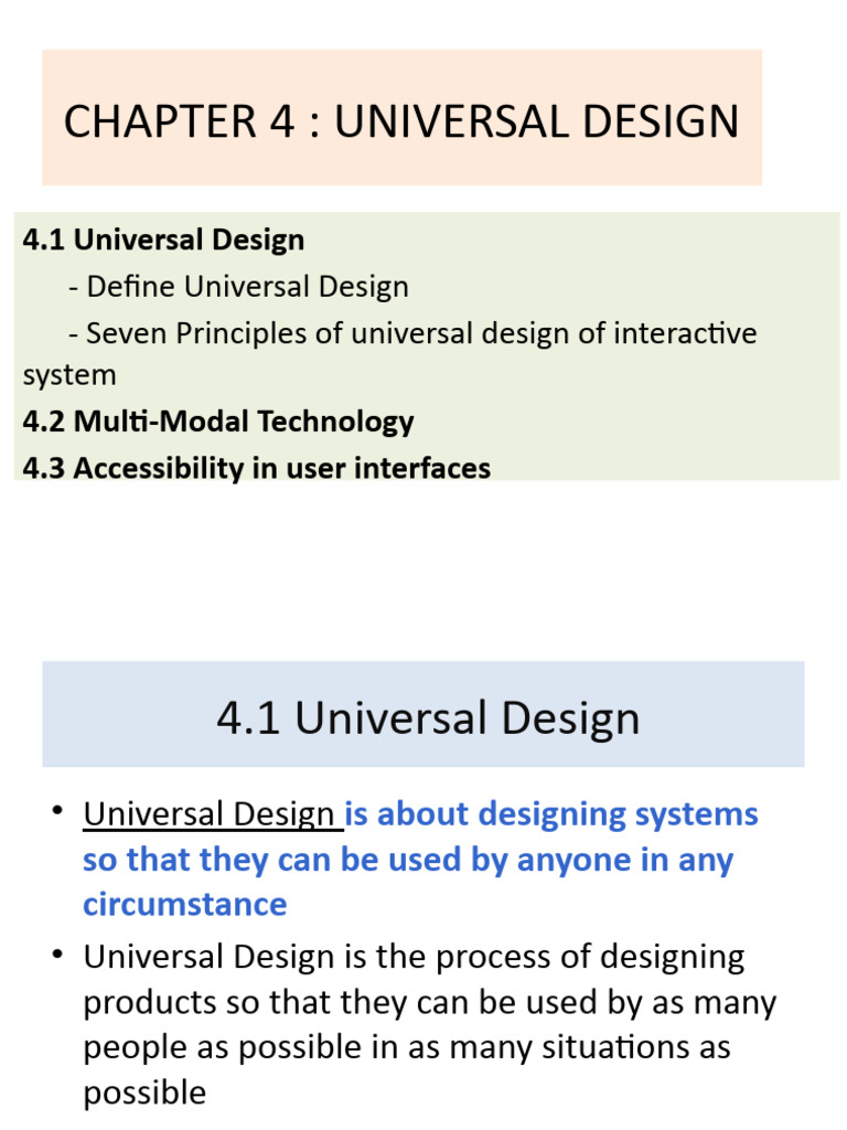 Chapter 4 Universal Design | PDF | Mobile Device | Senses