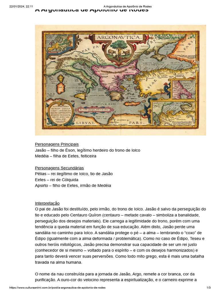 A Argonáutica de Apolônio de Rodes | PDF | Jason