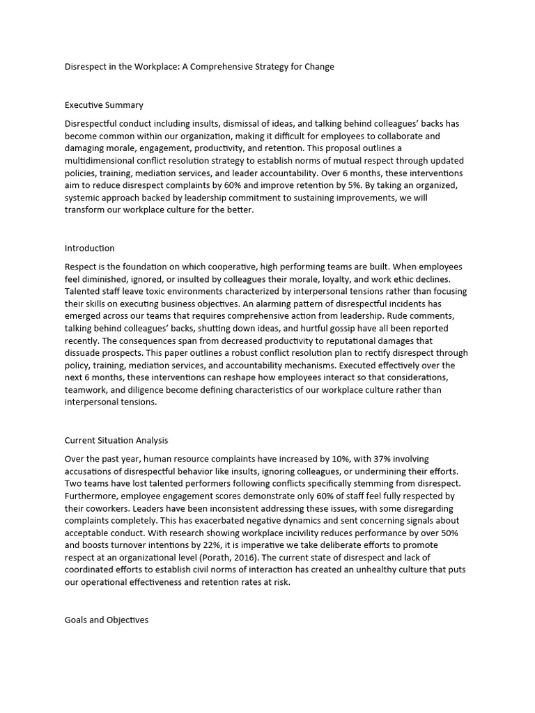 Workplace Respect Strategy for Change | PDF | Mediation | Employee ...