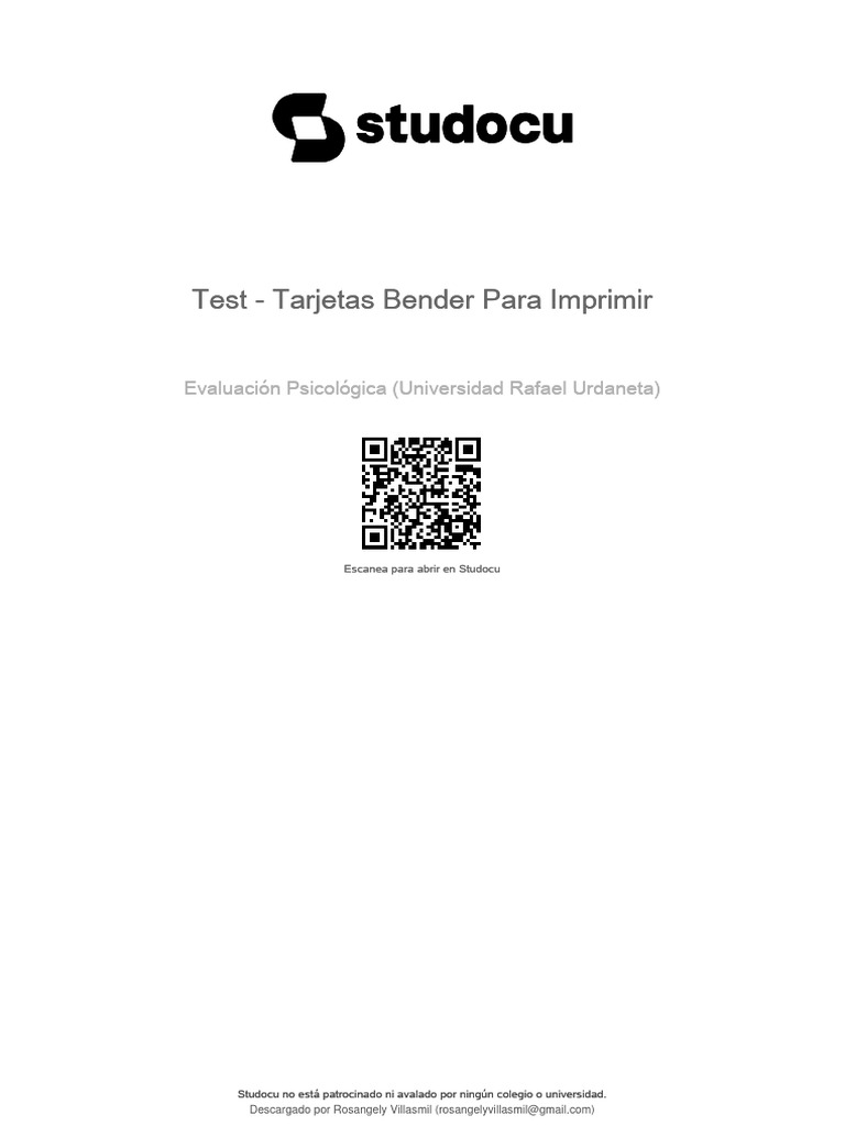test-tarjetas-bender-para-imprimir | PDF