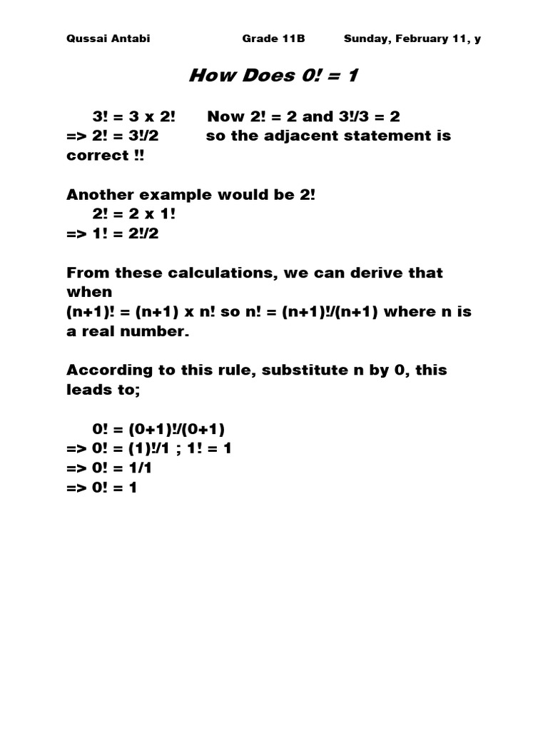 Zero Factorial | PDF