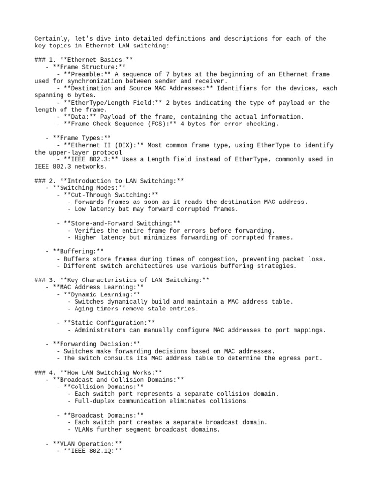 Ethernet LAN Switching | PDF | Network Switch | Ethernet