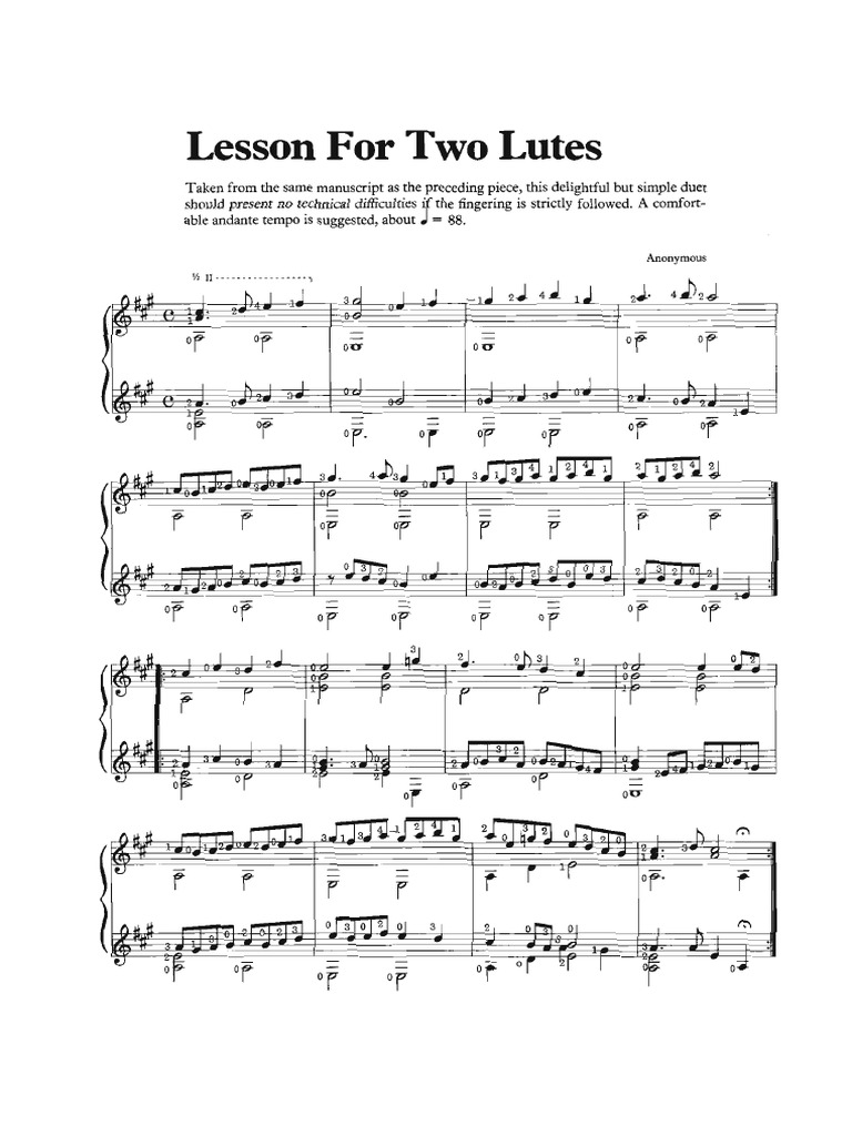 Lesson For 2 Flutes | PDF