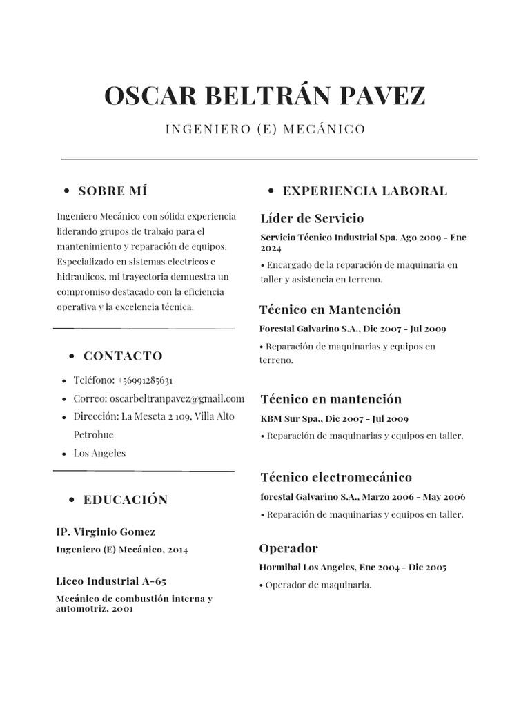 Curriculum CV Oscar B - 240122 - 095837 | PDF