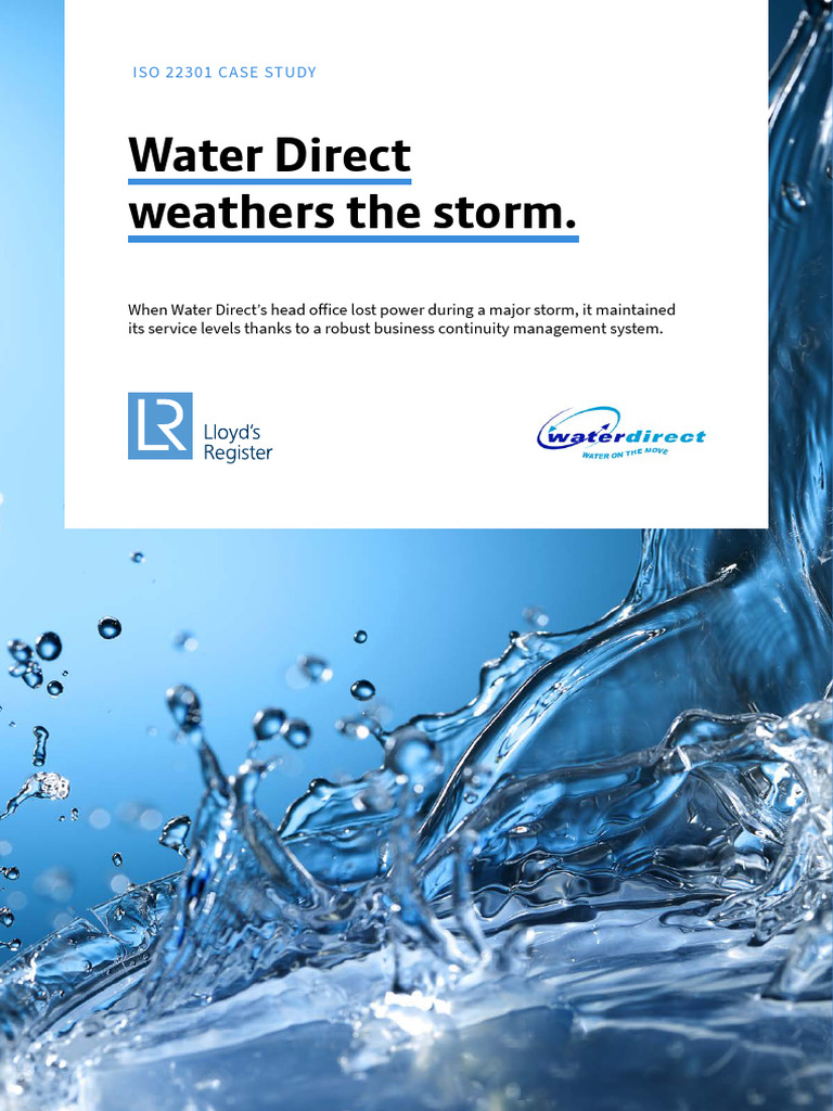 LR ISO 22301 Water Direct Case Study | PDF | Risk | Business