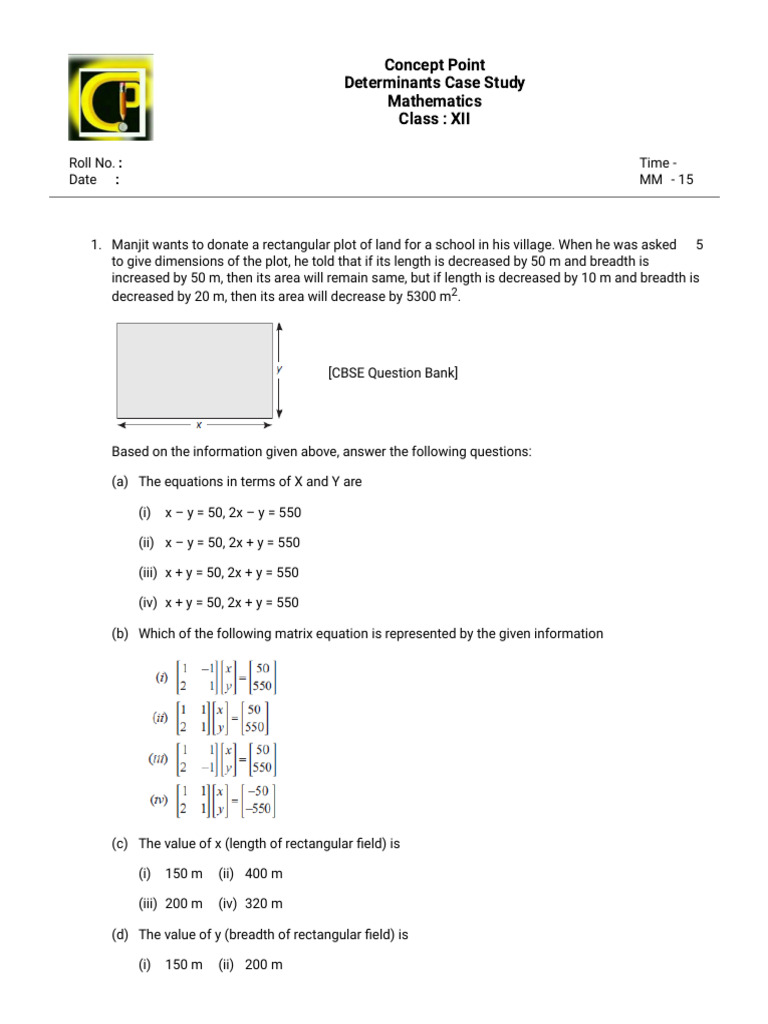 Determinants Case Study Answers | PDF