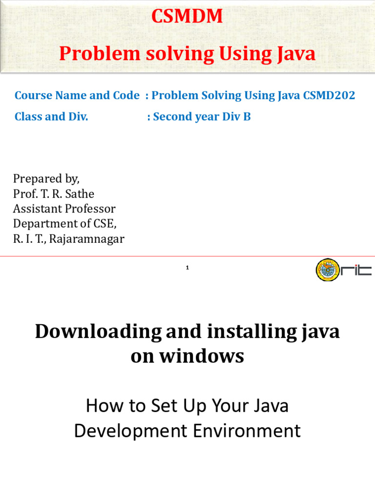Downloading and Installing Java On Windows | PDF | Java (Programming Language) | Computer Program