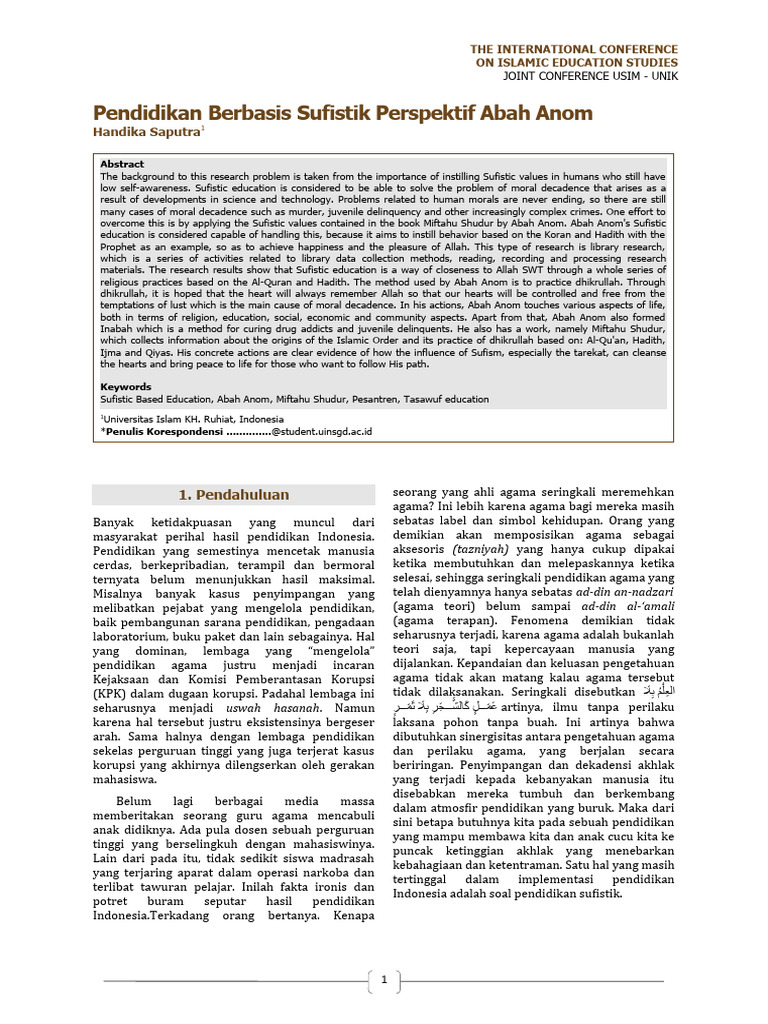 Contoh Pengerjaan Jurnal Dari Skripsi | PDF | Agama-agama Ibrahimiah | Keyakinan Beragama