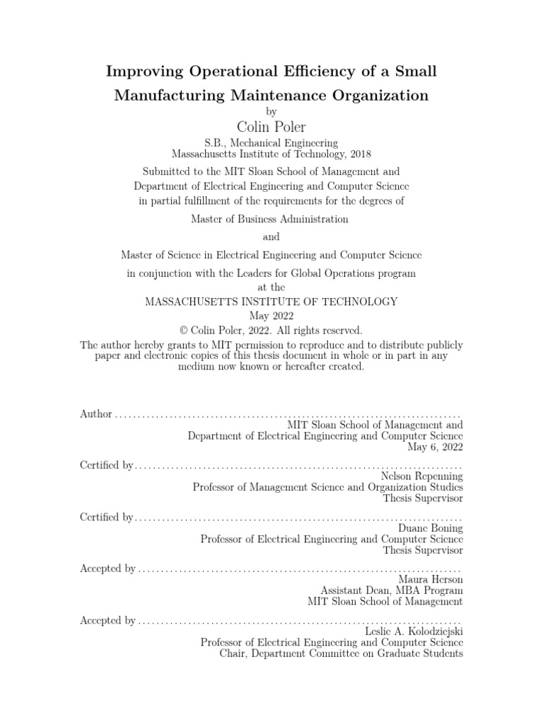Improve Operational Efficiency | PDF | Rolling (Metalworking ...