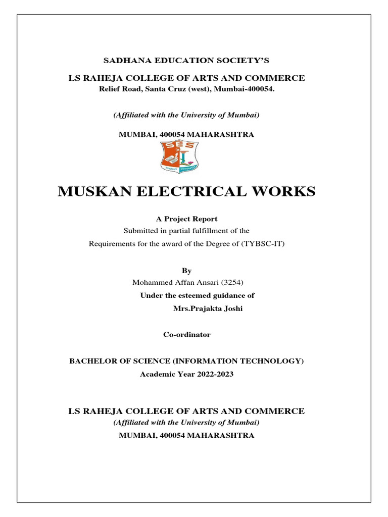 Muskan Electrical Works Project Report | PDF | World Wide Web ...