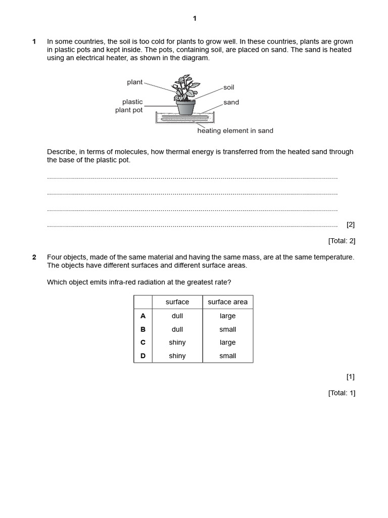 0625 Thermal Processes - P2 - QP | PDF | Water | Water Heating